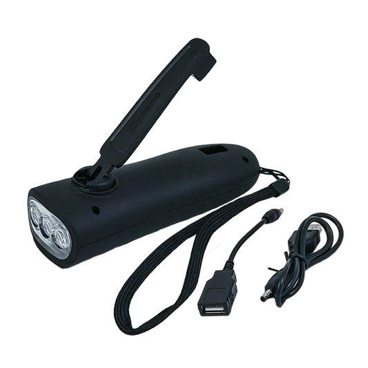 Dynamo Hand-Crank Flashlight With Emergency Radio and Power Bank ...